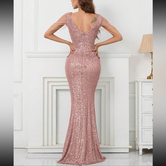 Dresses | Luxe Mermaid Hem Party Formal Evening Sequins Dress | Poshmark